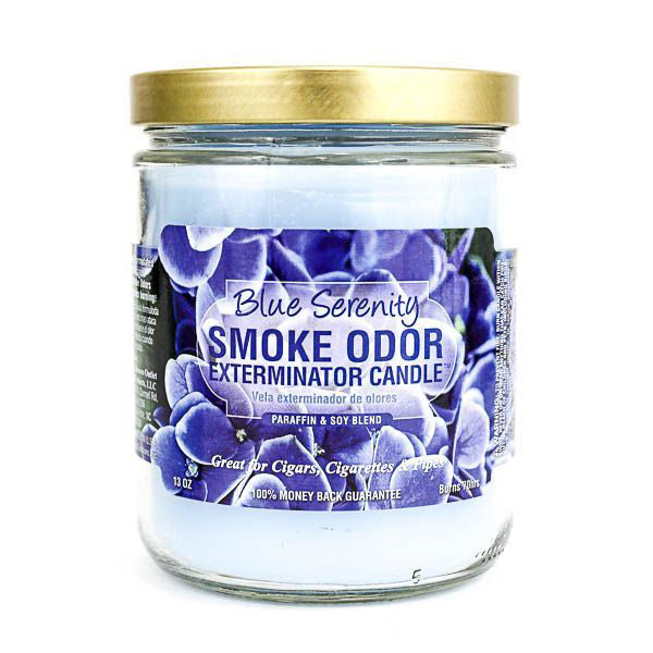 Smoke Odor Exterminator Candle 13oz Jar - Blue Serenity | Up-N-Smoke ...